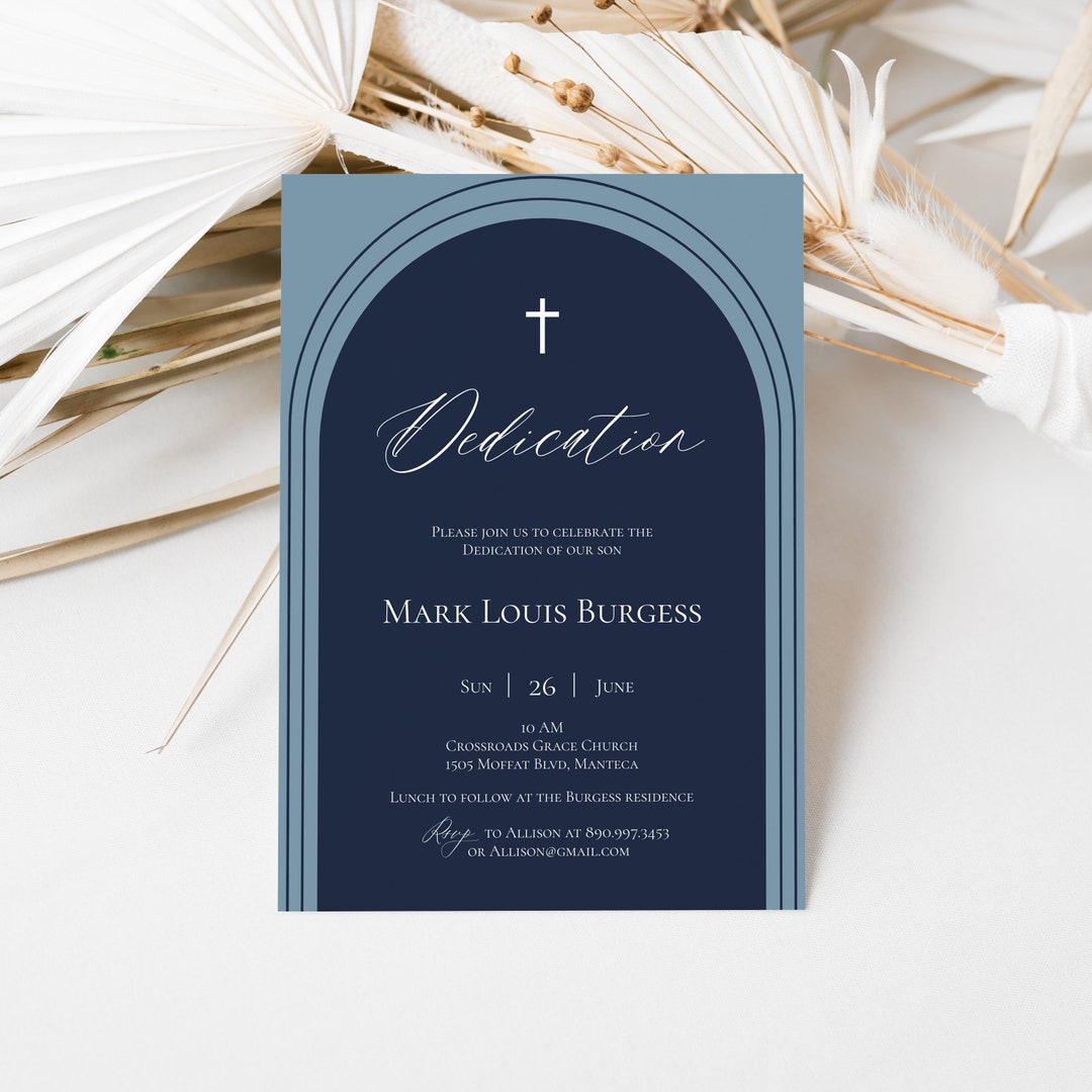 Navy Dedication Invitation Template Dedication With Arch Religious ...