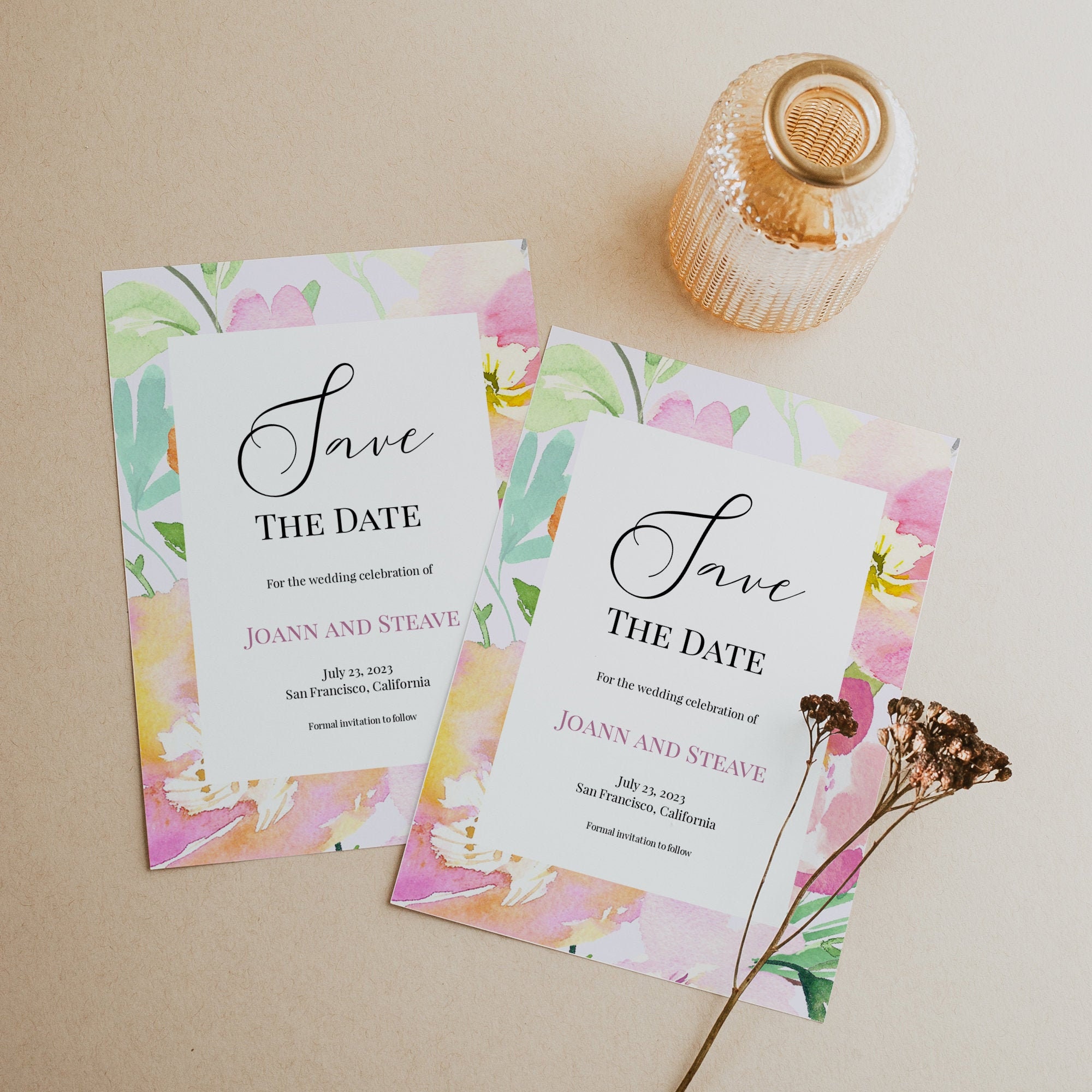 Colorful Save the Date Invitation Template 100% Editable - Etsy UK