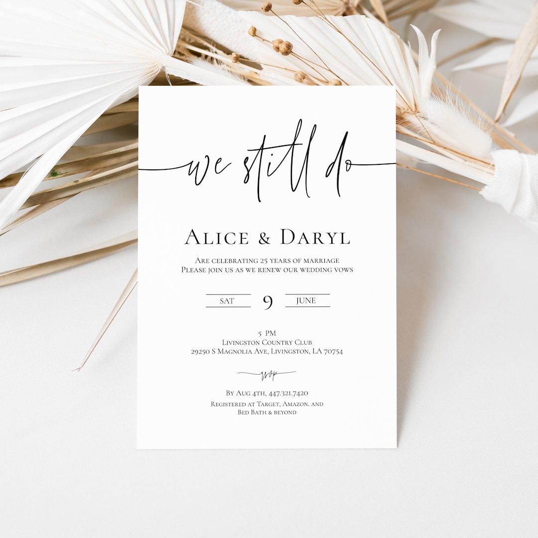 We Still Do Invitation With Photo Download Modern Vow Renewal ...