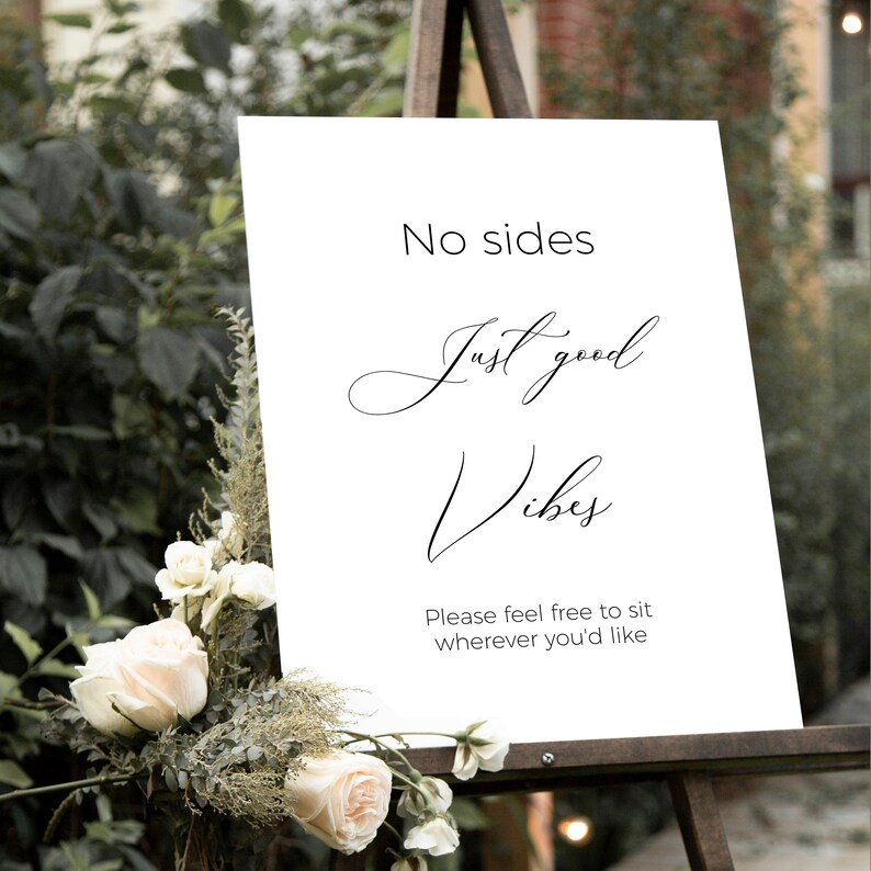 Elegant No Sides Sign Template No Sides Just Good Vibes - Etsy