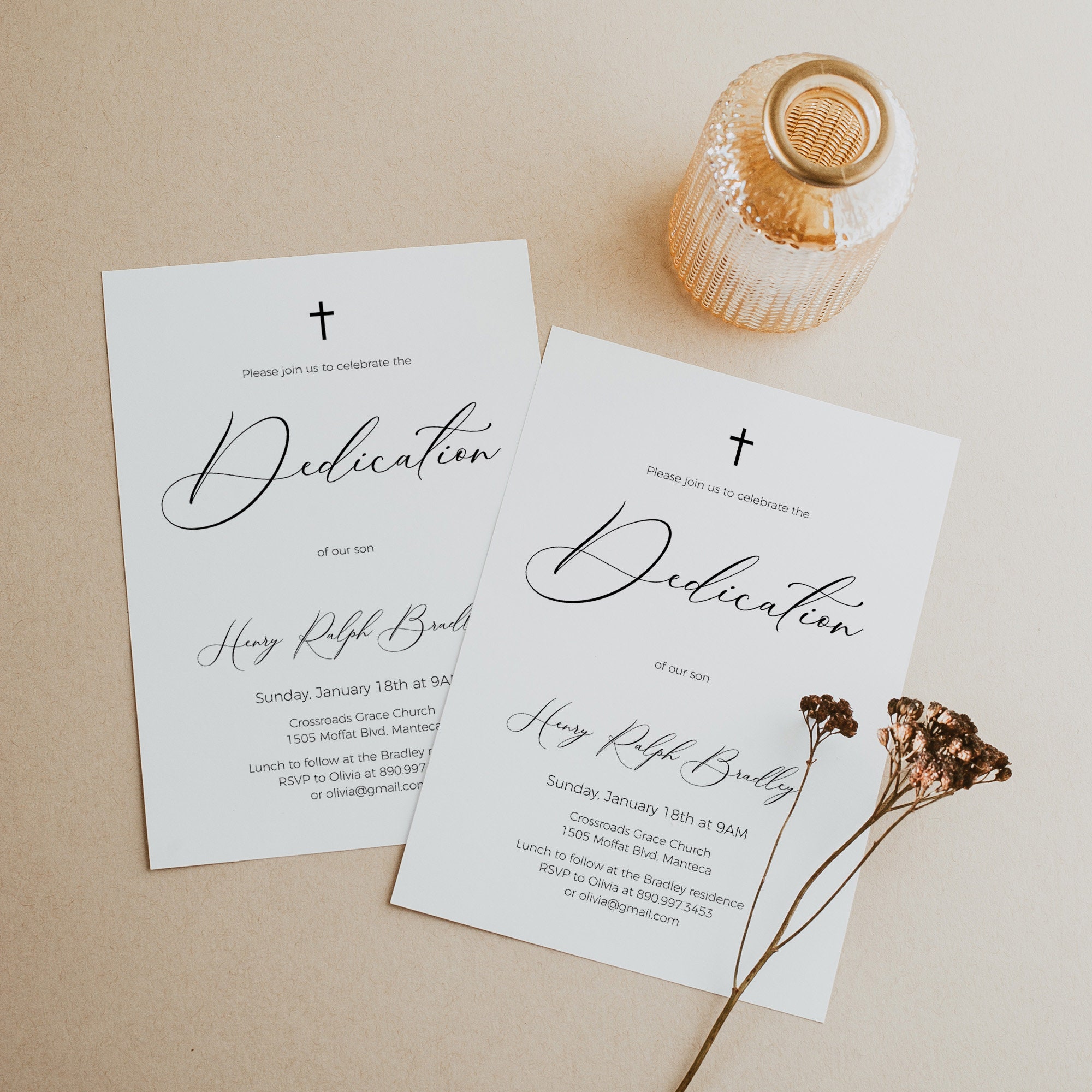 Elegant Dedication Invitation Dedication Template Simple | Etsy