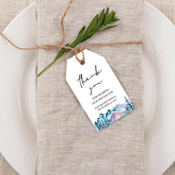 Mountain Thank You Tag Template Forest Favor Tag Printable - Etsy