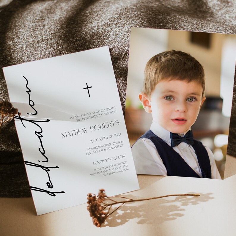 Modern Dedication Invitation Template Minimalist Dedication - Etsy