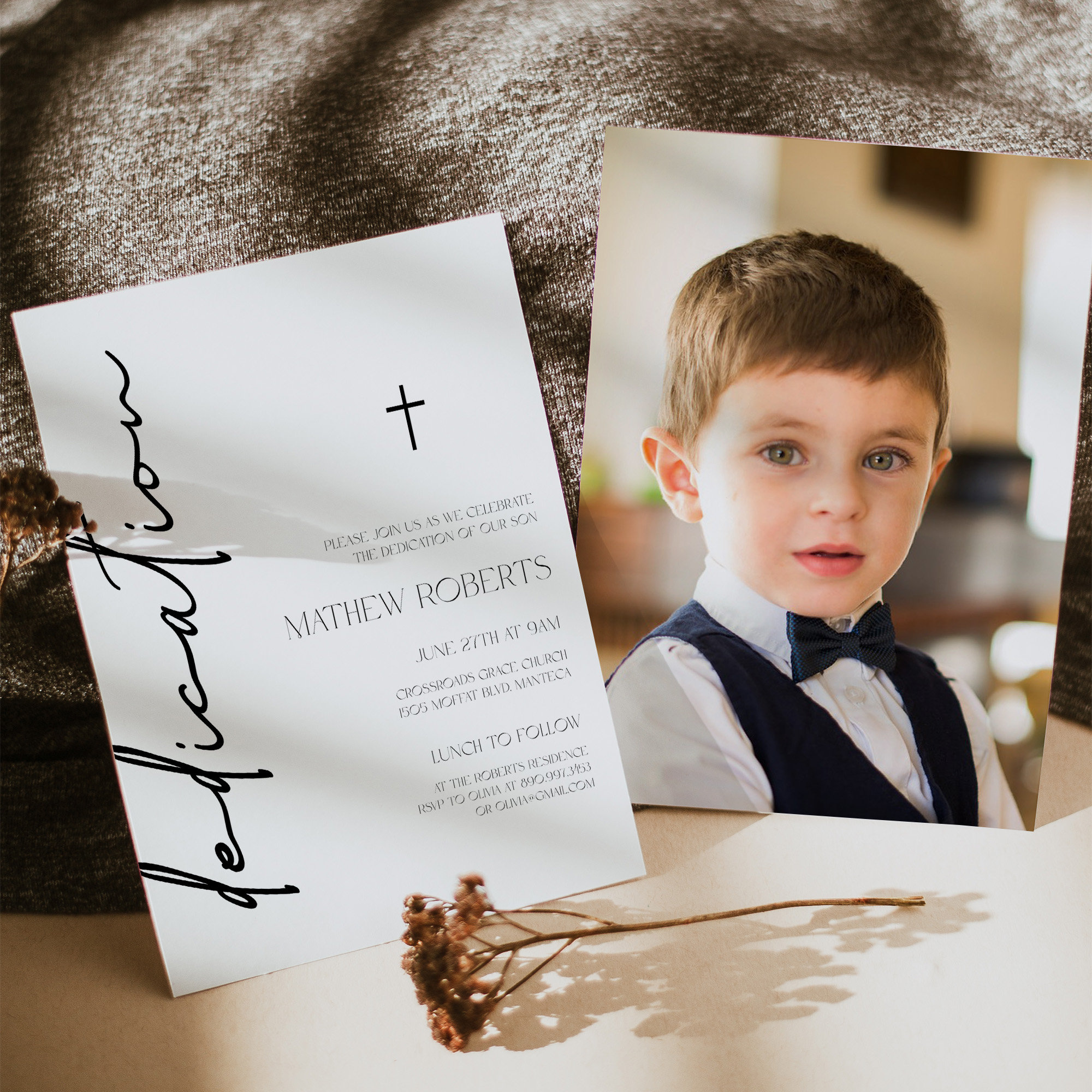 Modern Dedication Invitation Template Minimalist Dedication - Etsy