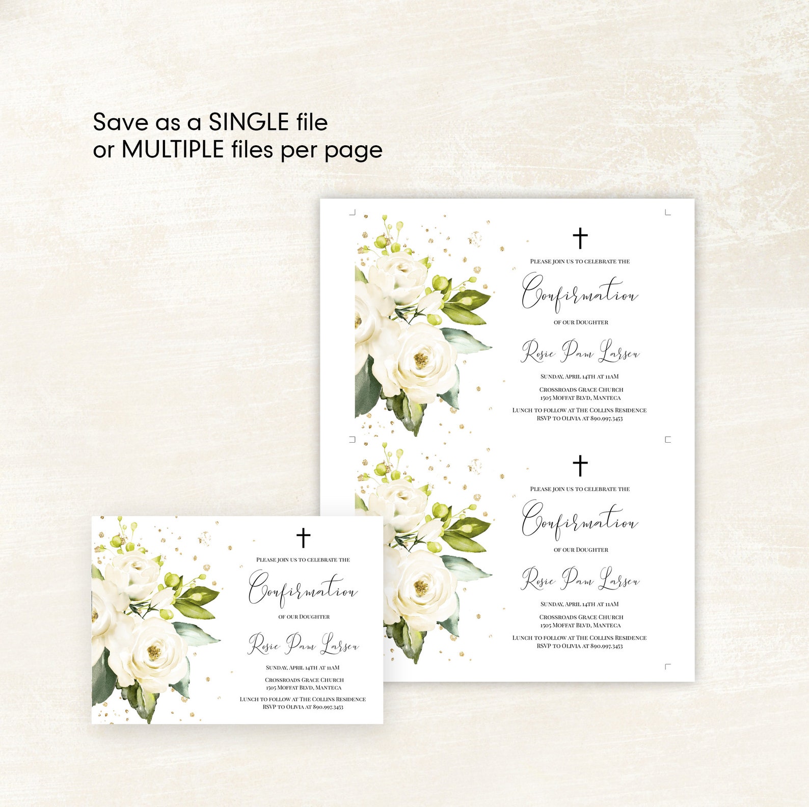 100% Editable Confirmation Invitation Template Girl | Etsy