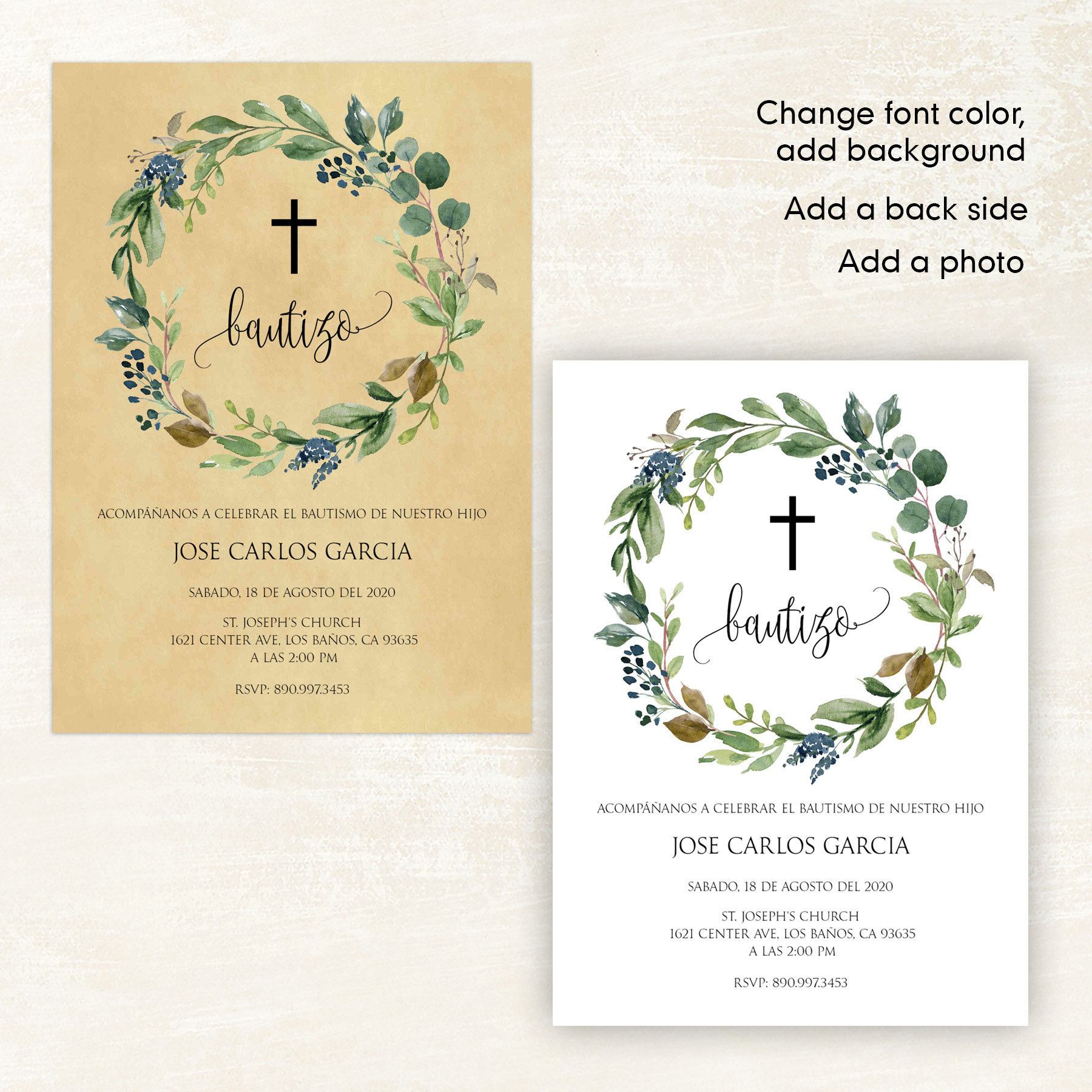 Invitacion De Bautizo Bautizo Invitation Invitaciones - Etsy