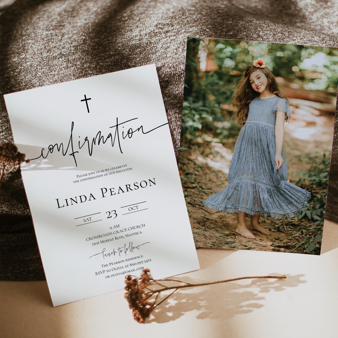 Confirmation Invitation Template Download Modern Confirmation DIY ...