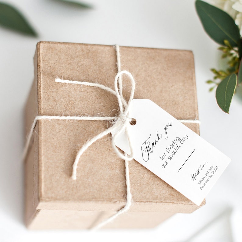 Simple Thank You Tag Template Modern Favor Tag Printable - Etsy