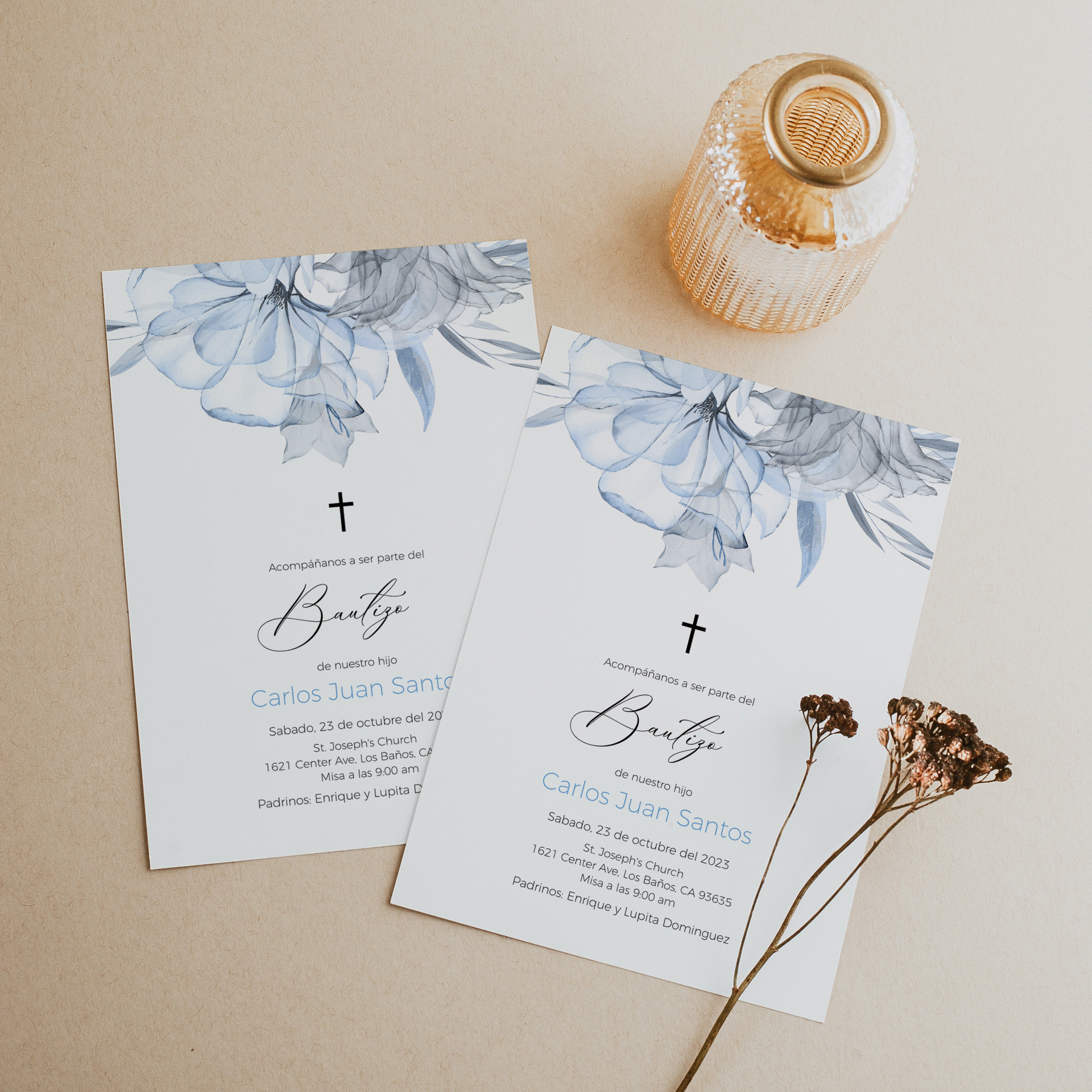 Invitacion De Bautizo Bautizo Invitation in Spanish - Etsy