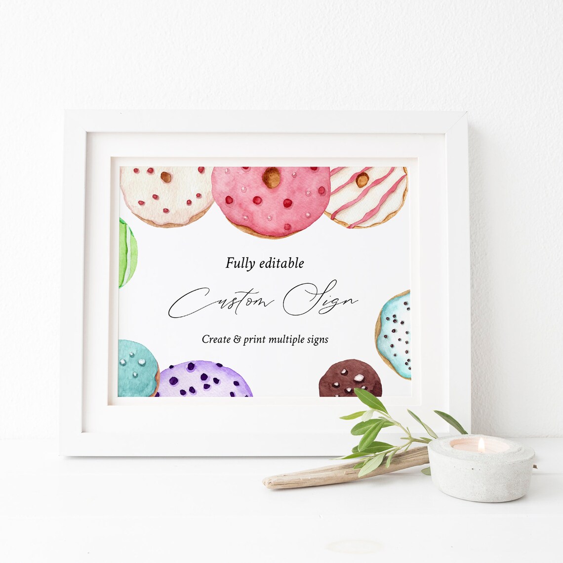 Donut Custom Sign Unlimitet Sign Template Fully Editable Sweets Sign ...