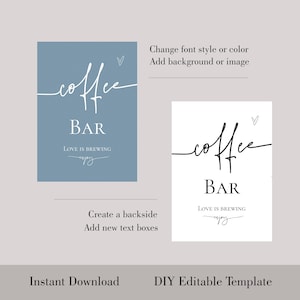 Coffee Bar Sign Digital Coffee Bar Sign Printable Coffee Bar Sign ...