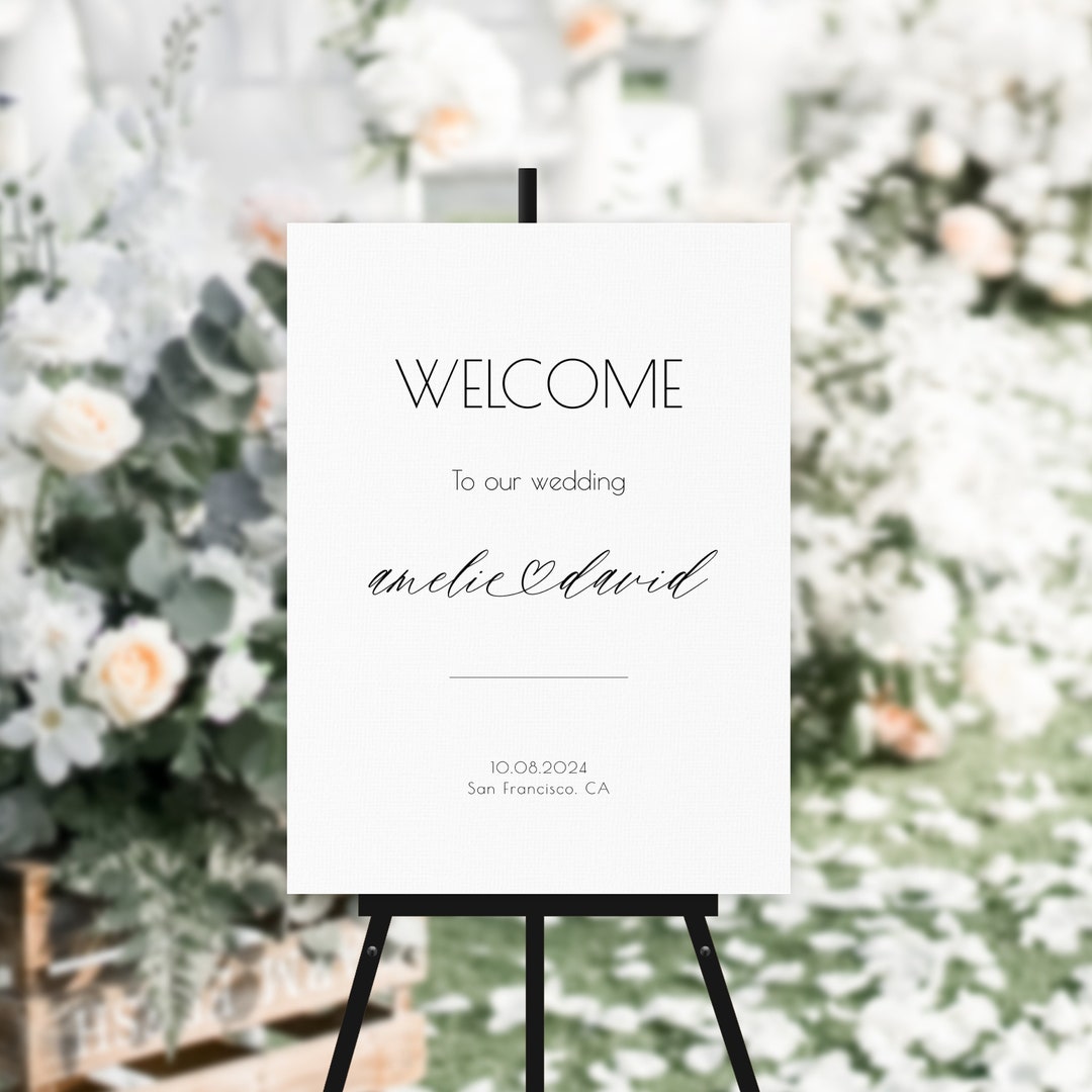 Modern Wedding Welcome Sign Template, Minimalist Welcome Sign, Templett ...