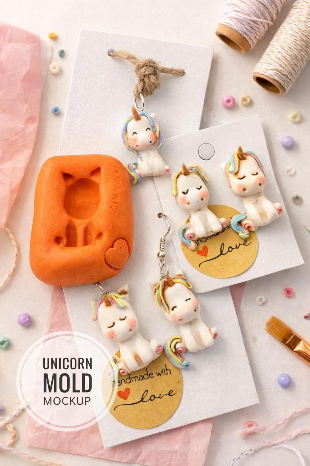 Mold_pushing Silicone Mold for Polymer Clay Unicorns_limited Edition ...
