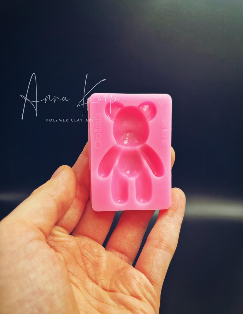Teddy Bear Silicone Pushing Mold for Polymer Clay_mold_teddy Bear ...