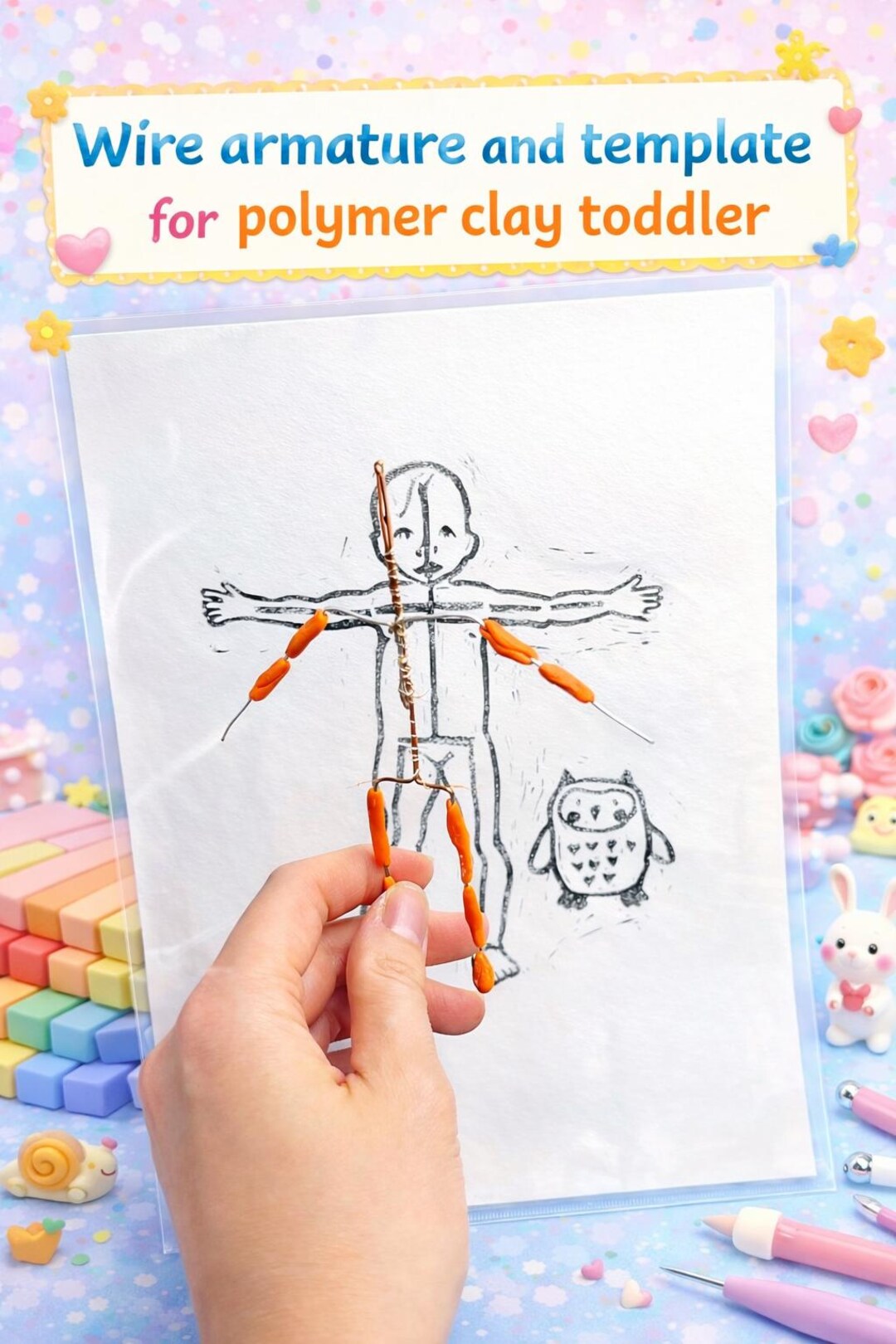 Wire Armature and Handmade Template for 1/6 Scale Toddler - DIY Supply ...