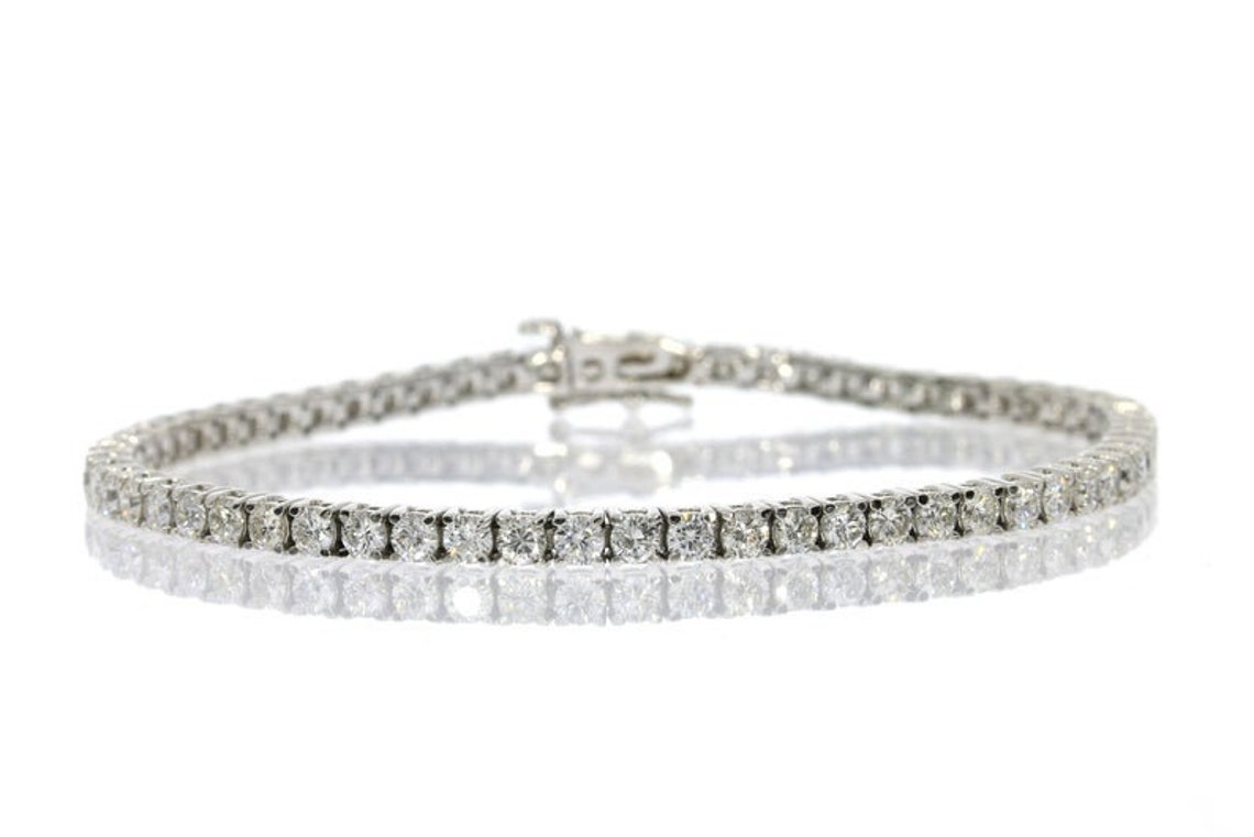 Moissanite Tennis Bracelet In Sterling Silver Moissanite Etsy