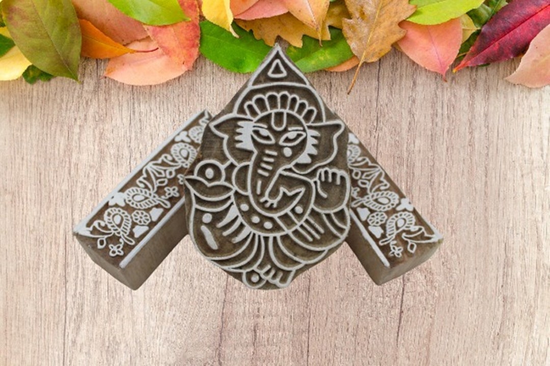Ganesh Wooden Printing Block: Textile & Tattoo Stamp - Etsy