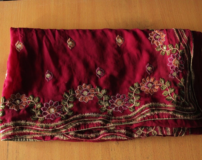 Vintage Sari Old Saree Traditional Sari Georgette Sari Indian Sari ...