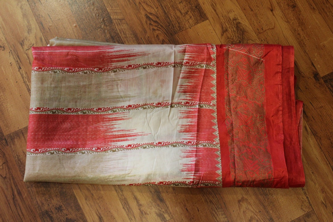 Vintage Sari Old Saree Traditionnel Sari Georgette Sari Indien Sari ...