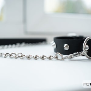 BDSM Leather Spiked Collar and Leash for Men Choker O Ring and ...