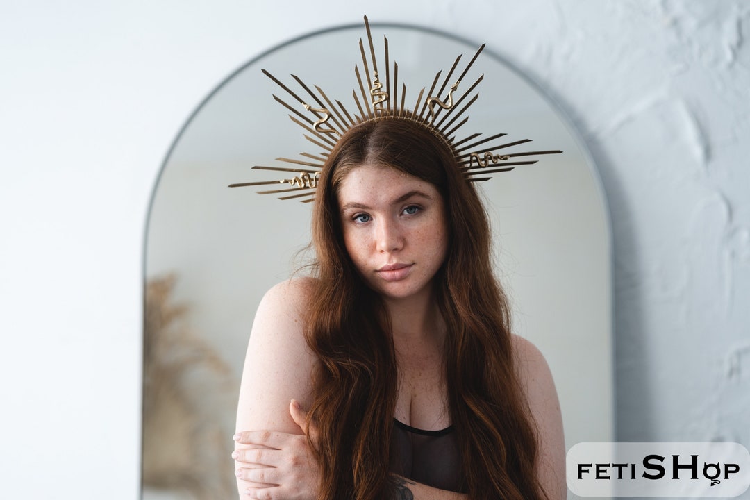 Star Halo Crown Medusa Headpiece With Snakes / Spiked Sunburst Headband ...