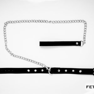 BDSM Leather Spiked Collar and Leash for Men Choker O Ring and ...
