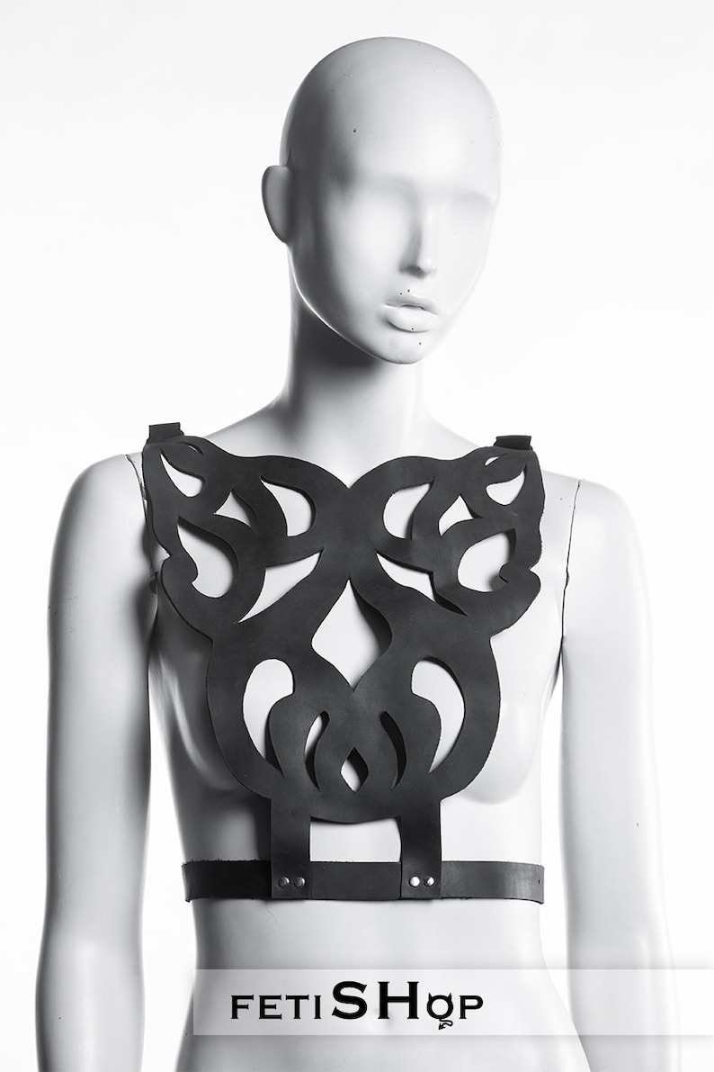Leather Chest Armor Women Harness 'opera' BDSM - Etsy