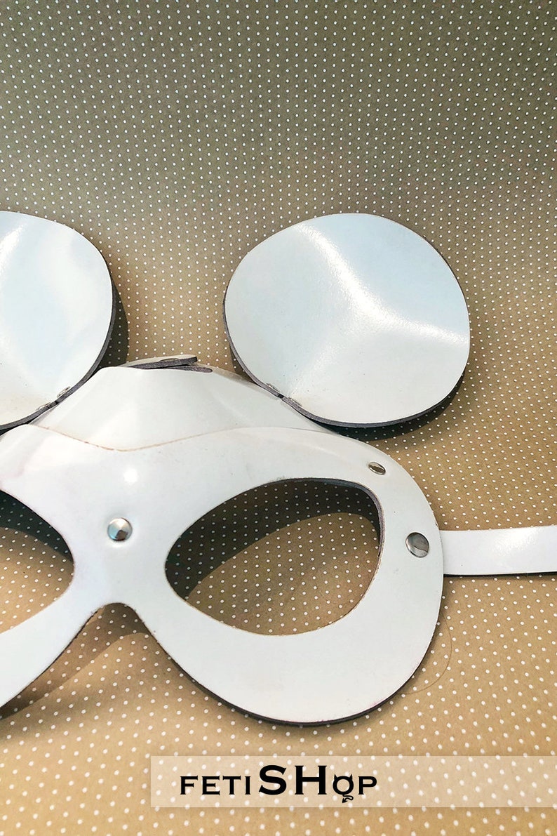 White face mask mouse leather halloween mask halloween mask | Etsy