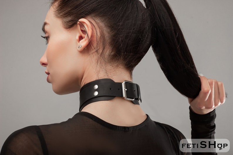 Daddy Girl Choker Leather Collar With Leash Choker Black - Etsy