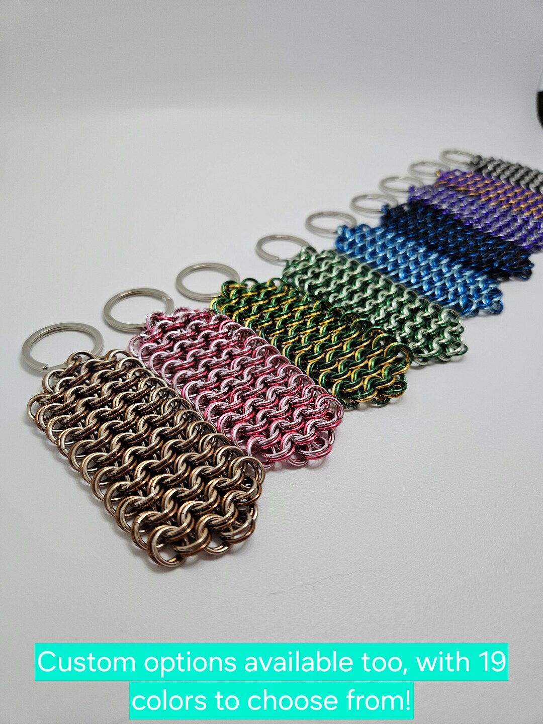 Chainmail Keychain European 8 in 2 Kings Maille Custom Colors Available ...