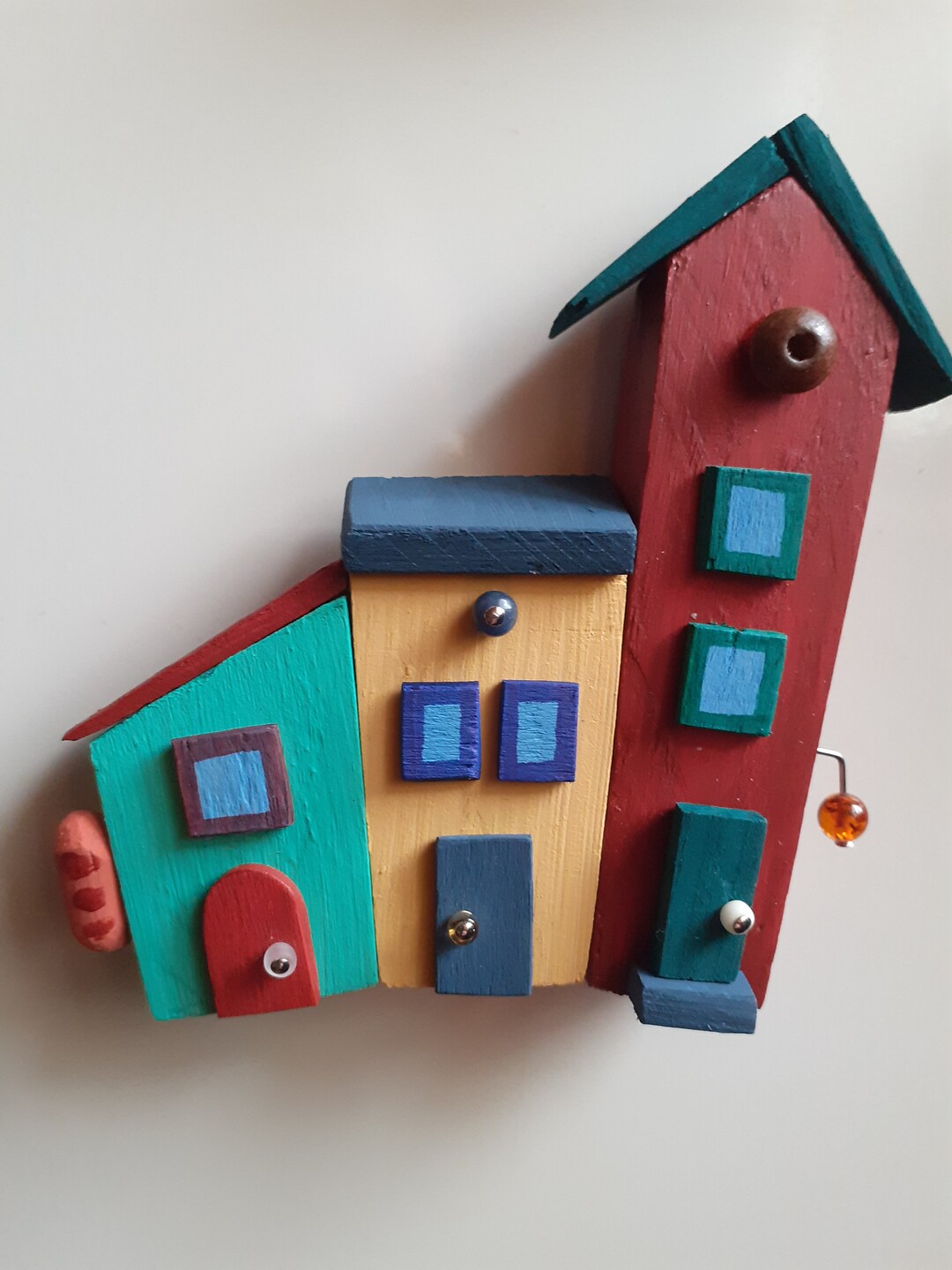 Wooden Fridge Magnet, Tiny Wooden Houses - Etsy