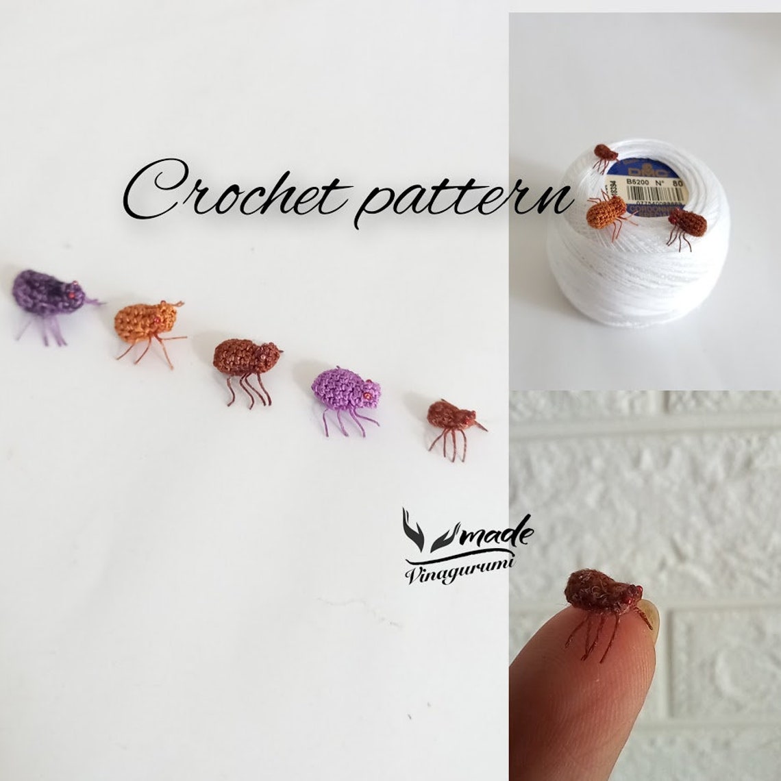 Tiny Crochet Spider Pattern- Crochet Animal Pattern- A0621 - Etsy