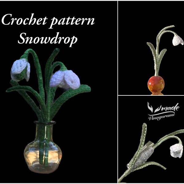 Crochet Snowdrop Brooch - Etsy