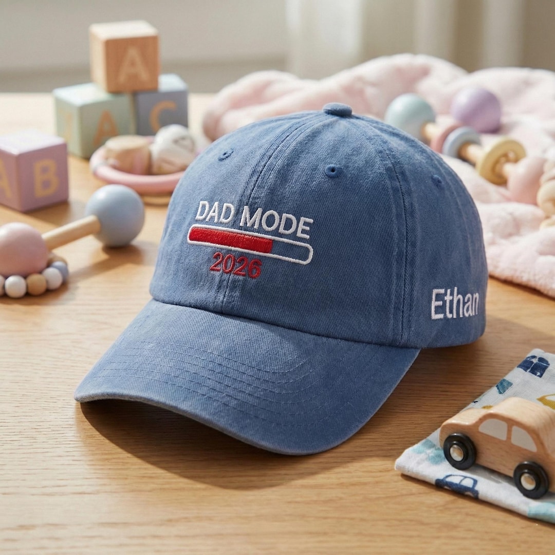 Embroidered Dad Mode 2026 Hat, Daddy Loading Washed Dad Cap, New Dad ...
