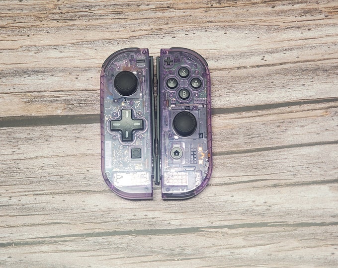 Nintendo Switch Custom Clear Transparent Atomic Purple Joy-con ...