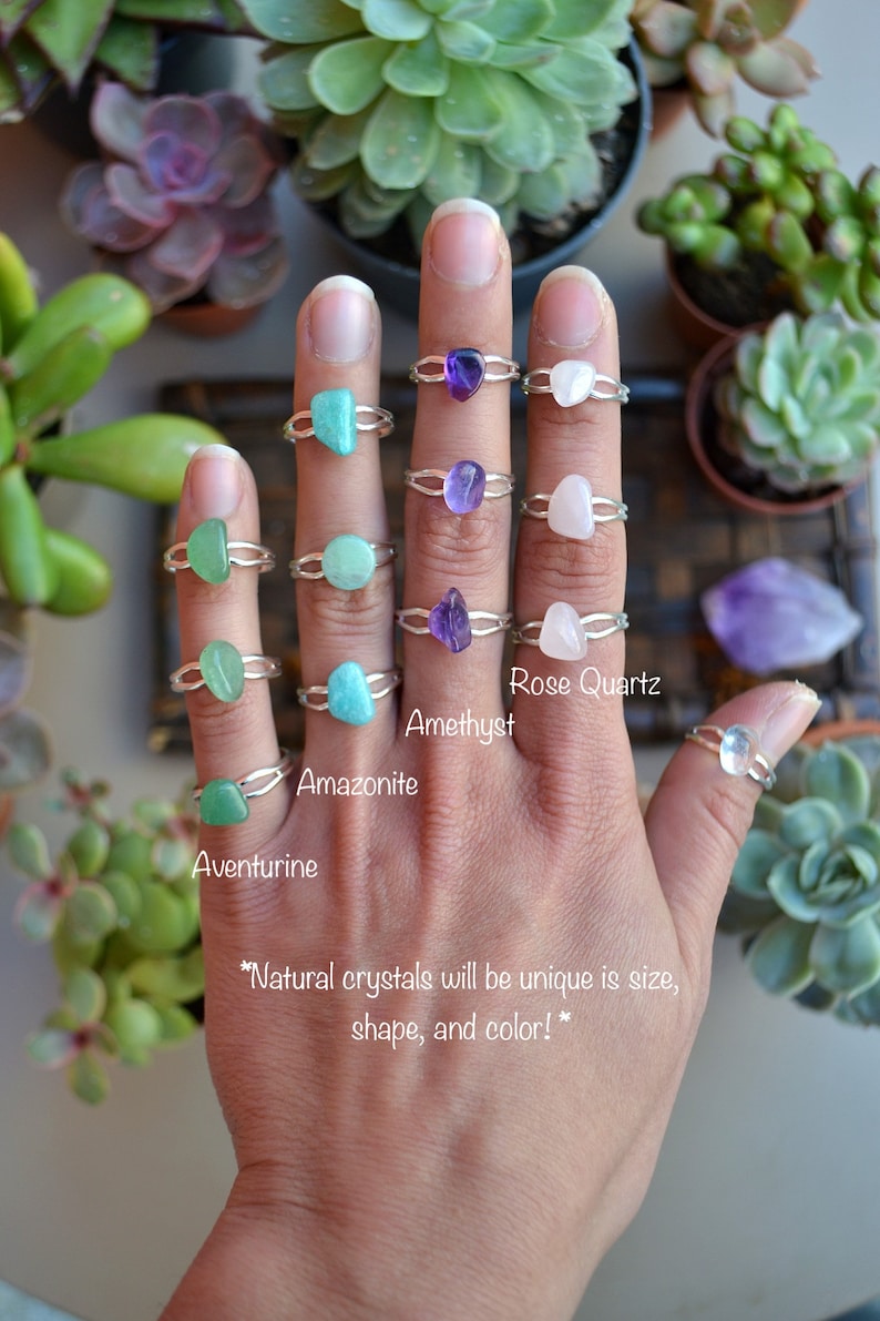 Crystal Ring. ADJUSTABLE Gemstone Ring. Healing Crystals. All - Etsy