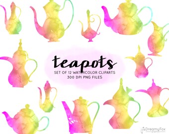 Tea set clipart | Etsy