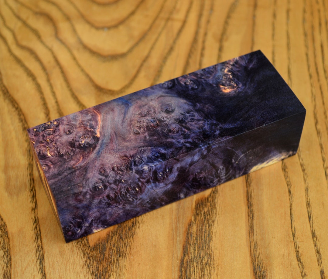 Stabilized Maple BURL Wood Wooden Block Turning Blank Scales Handle Blade Knives Knife cactus ...