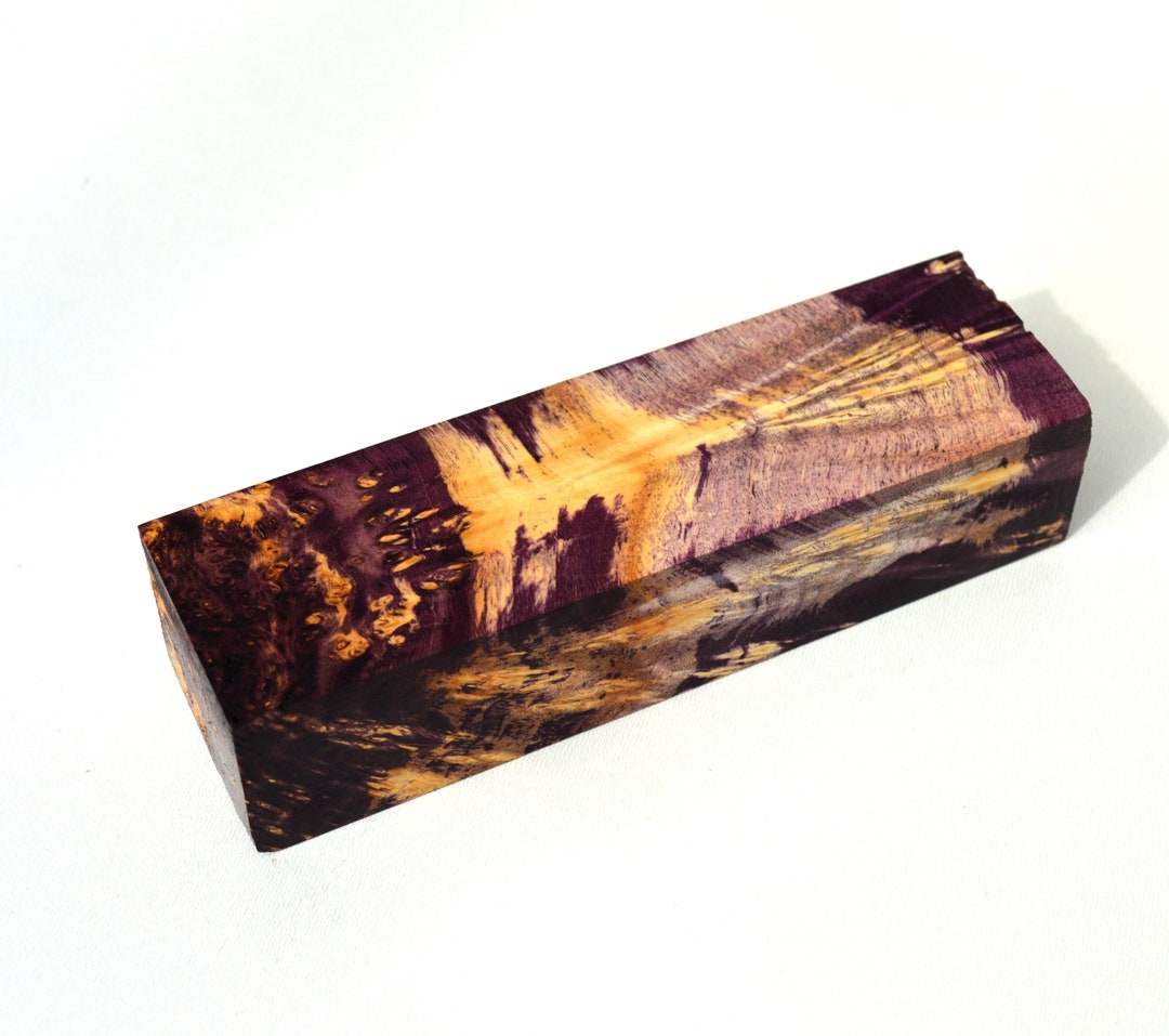 Stabilized Maple BURL Wood Wooden Block Turning Blank Scales Handle Blade Knives Knife cactus ...
