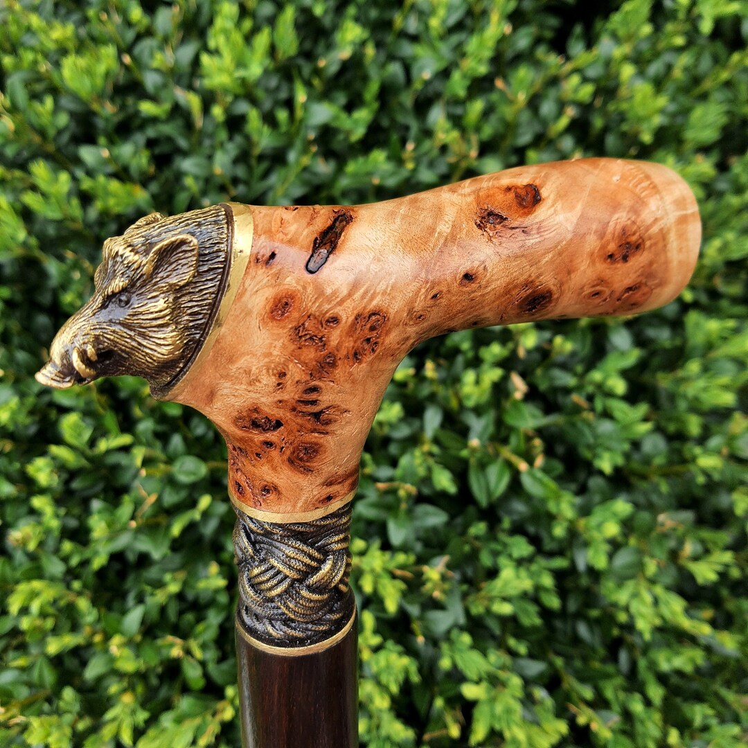 X43# Burl Handle Cane Walking Stick Wooden Handmade Cane Wood Reed ...