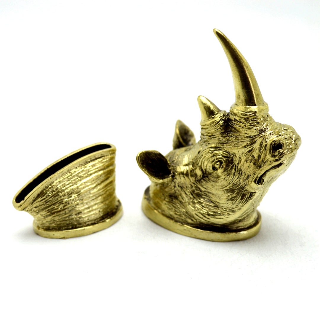 Set Rhinoceros Rhino Unique Solid Bronze Finger Guard Bolster & Pommel ...