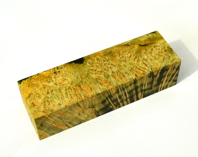 Stabilized Maple BURL Wood Wooden Block Turning Blank Scales Handle Blade Knives Knife "cactus ...