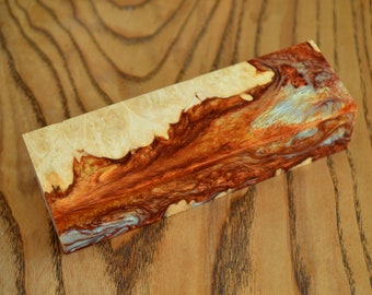 Stabilized Maple BURL Wood Wooden Block Turning Blank Scales Handle Blade Knives Knife cactus ...