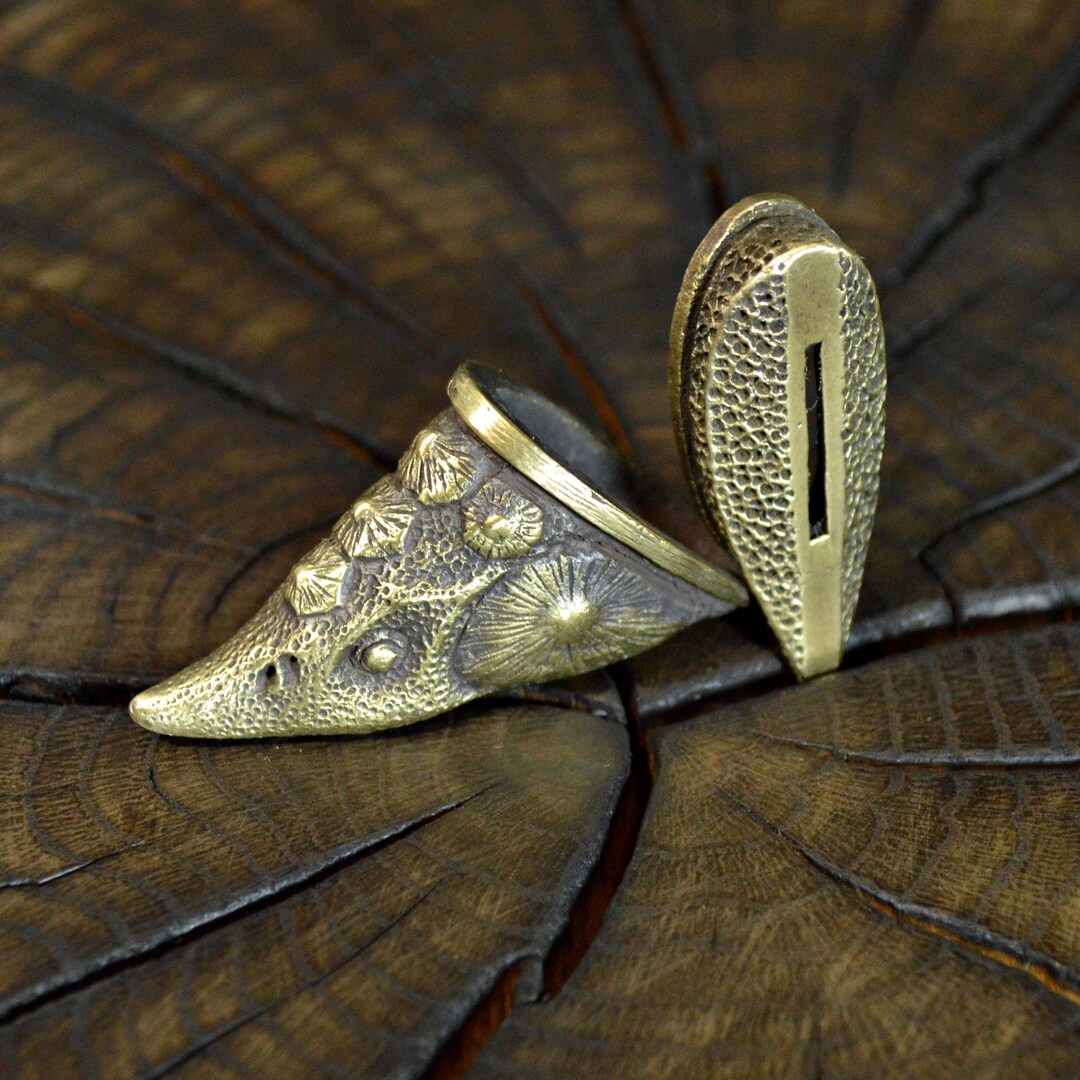 Set "sturgeon" Unique Solid Bronze Finger Guard Bolster & Pommel for ...