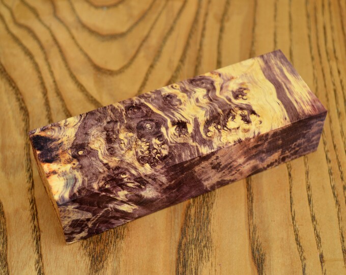 Stabilized Maple BURL Wood Wooden Block Turning Blank Scales Handle ...