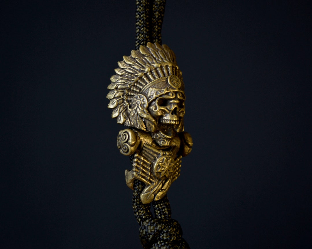 Paracord Bracelet Clasp Buckle Shackle Bronze Bead - Chief Skull - Etsy