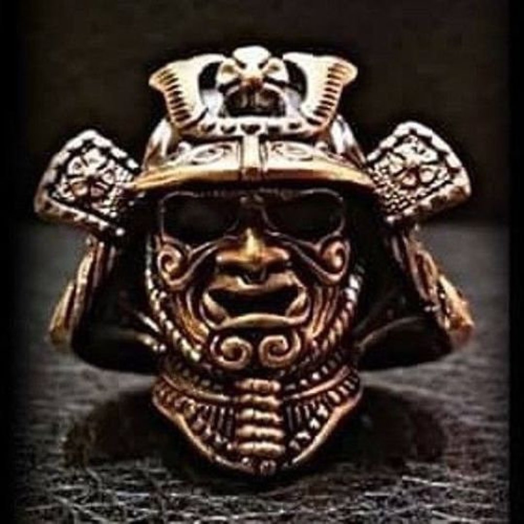 Samurai Helmet Solid Bronze Bead Paracord Leather Knife - Etsy
