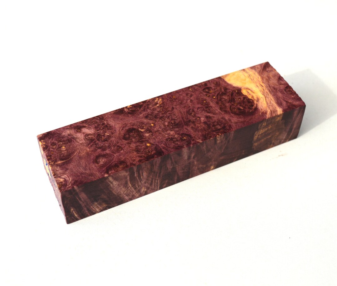 Stabilized Maple BURL Wood Wooden Block Turning Blank Scales Handle Blade Knives Knife cactus ...
