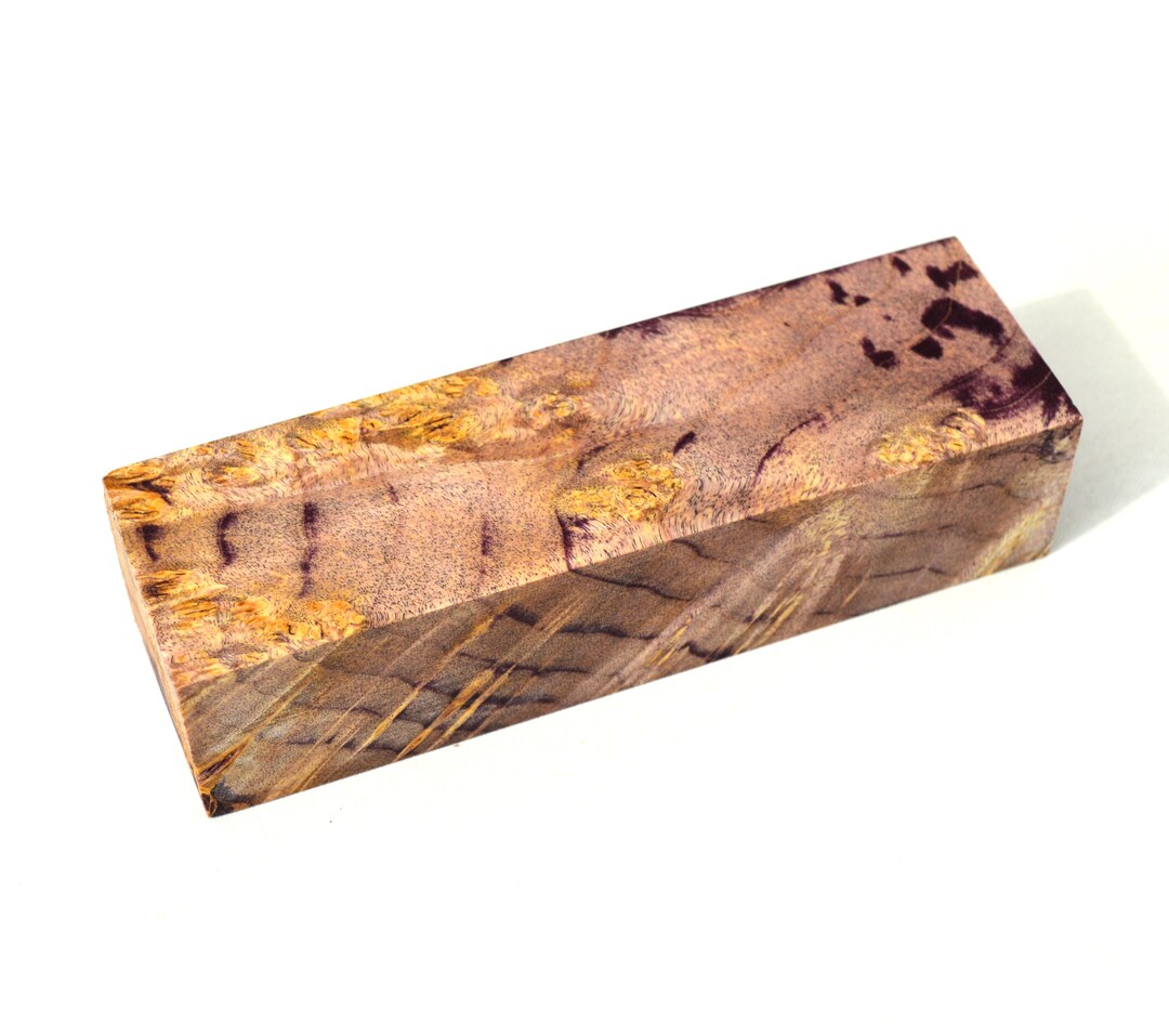 Stabilized Maple BURL Wood Wooden Block Turning Blank Scales Handle ...