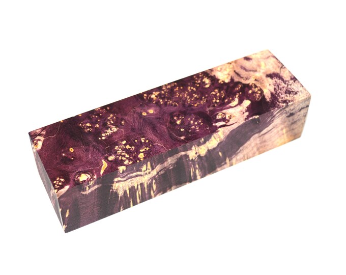 Stabilized Maple BURL Wood Wooden Block Turning Blank Scales Handle Blade Knives Knife cactus ...